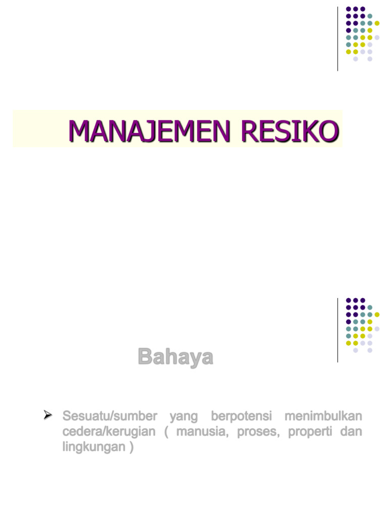 Manajemen Resiko | PDF