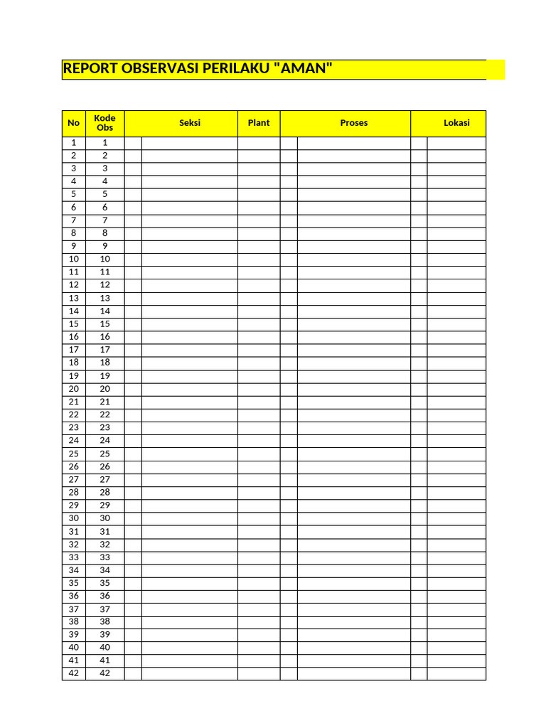 Form Rekap Observasi BBS | PDF