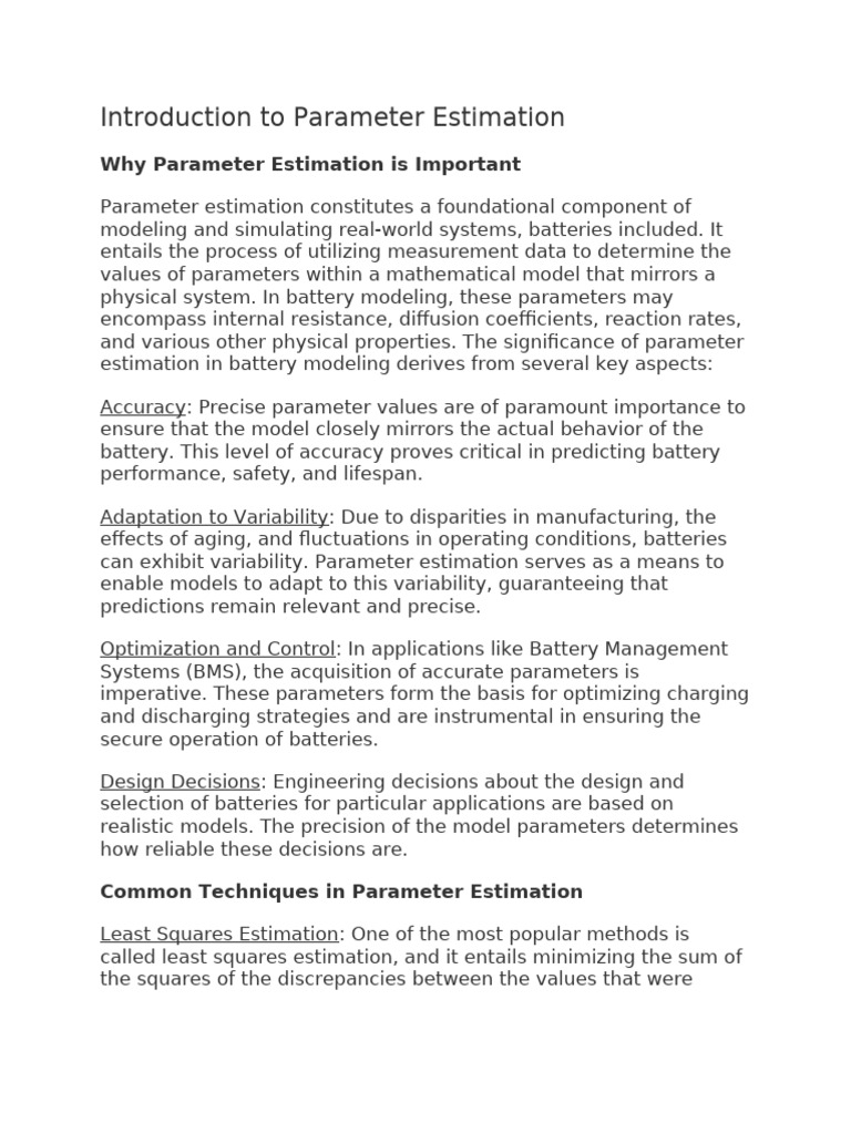 Introduction To Parameter Estimation | PDF