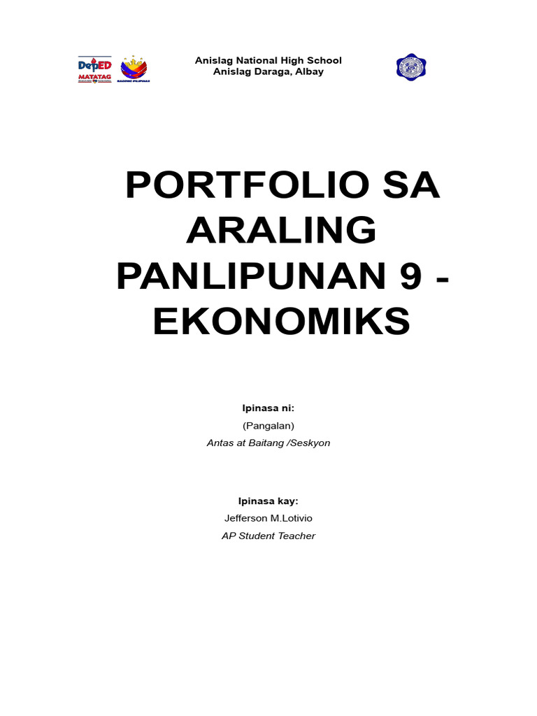 Mga Bahagi NG Portfolio | PDF