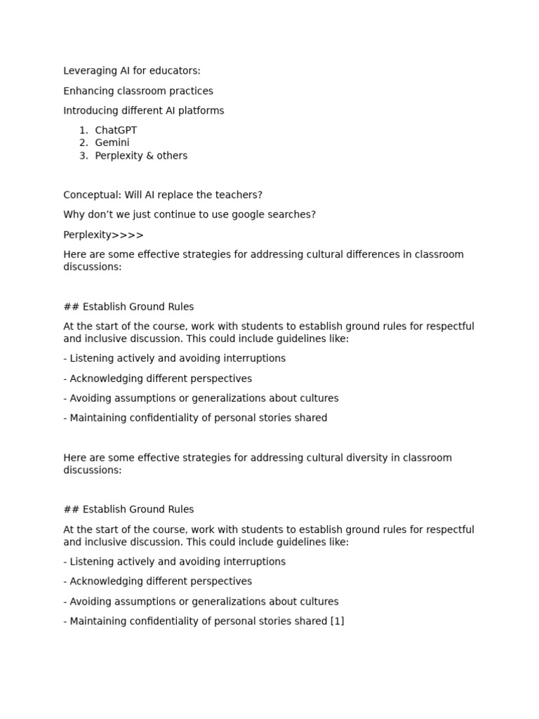 Leveraging AI For Educators | PDF