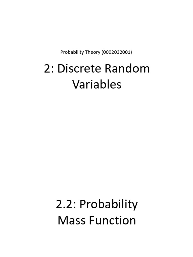 02 - 2 Discrete - Random - Variables | PDF