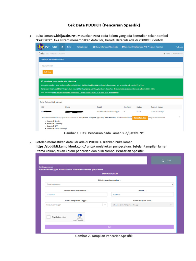 Cek Data Pddikti | PDF