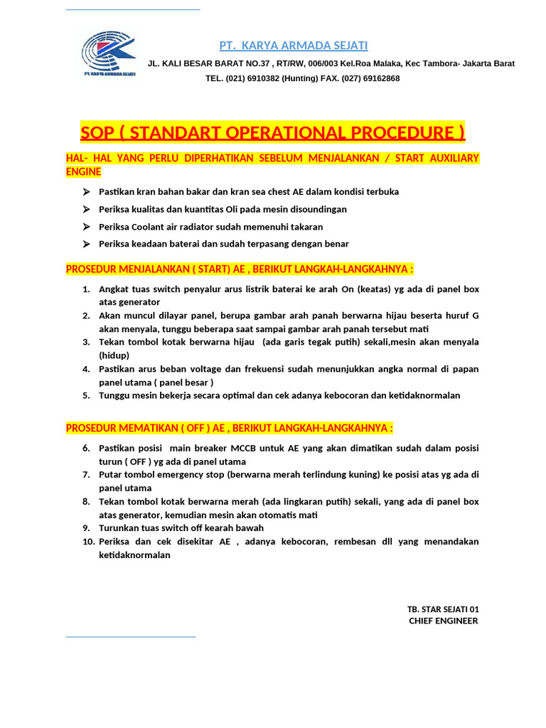 Sop Ows TB Star Sjati 01 | PDF