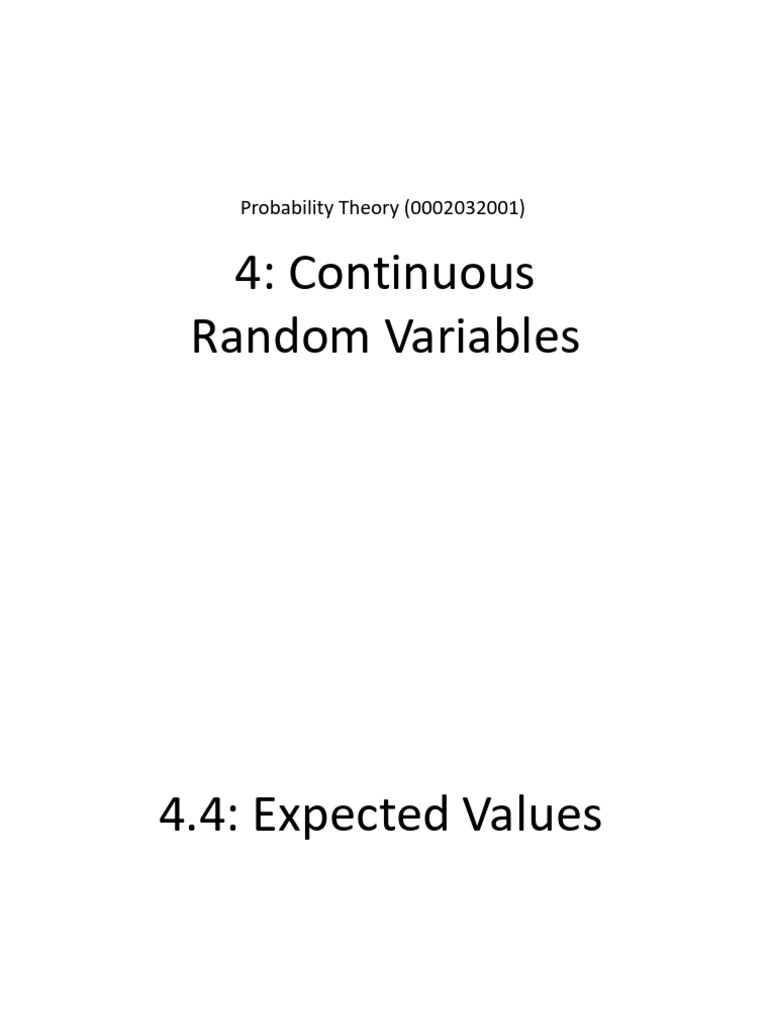03 - 2 Continuous - Random - Variables | PDF