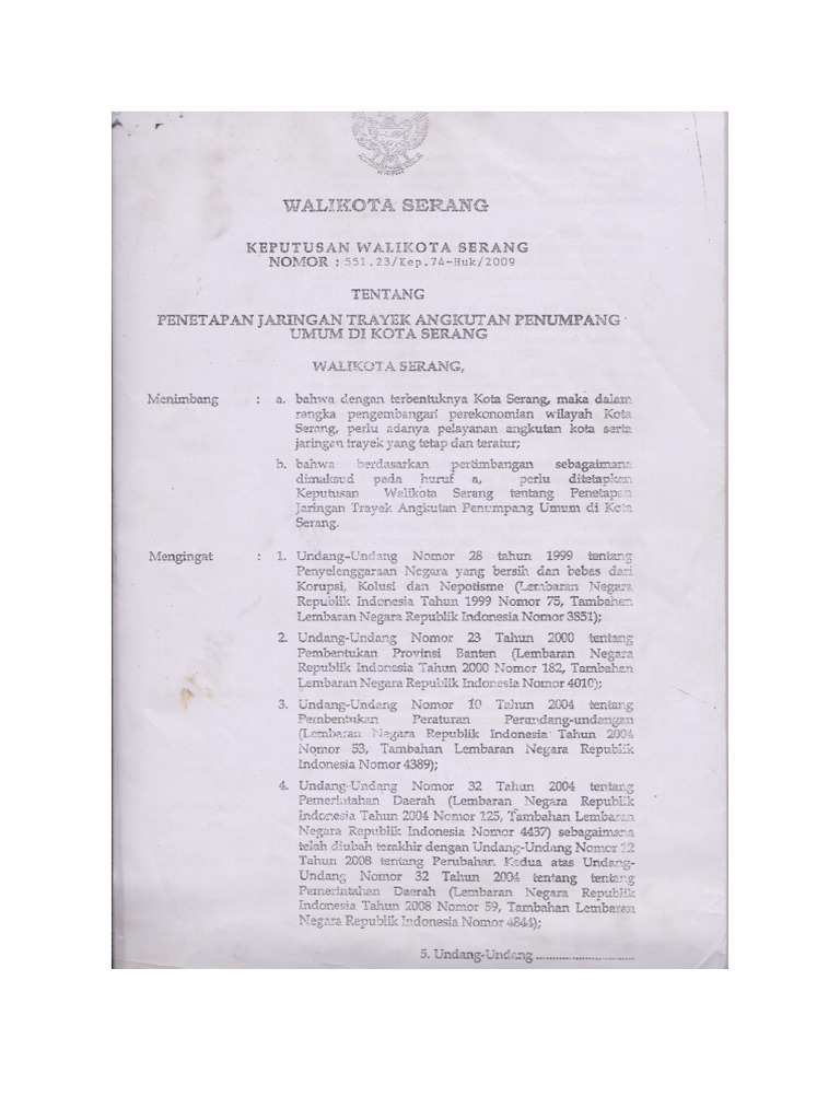 SK Trayek Serang 2009 | PDF