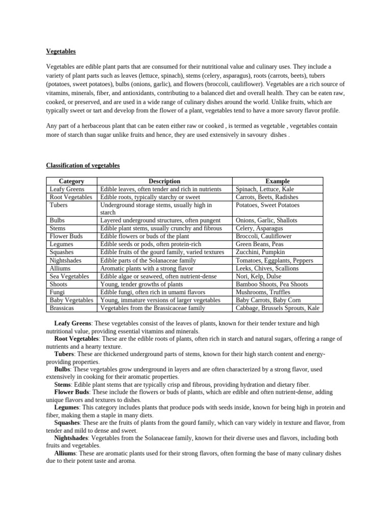 Vegetables and Fruits | PDF