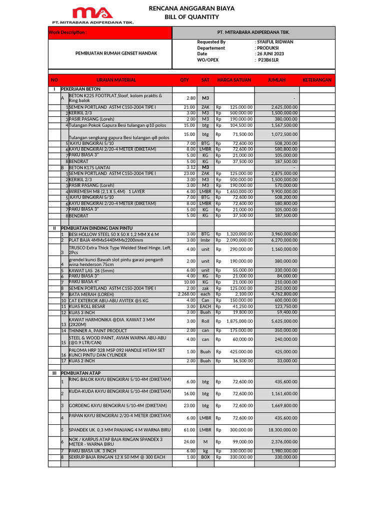 Rab Gudang Handak | PDF