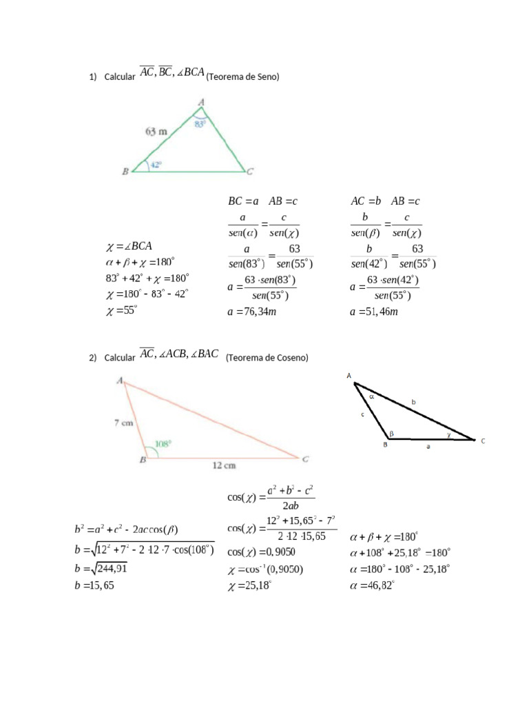 Trigonometria Teo Sen y Cos | PDF