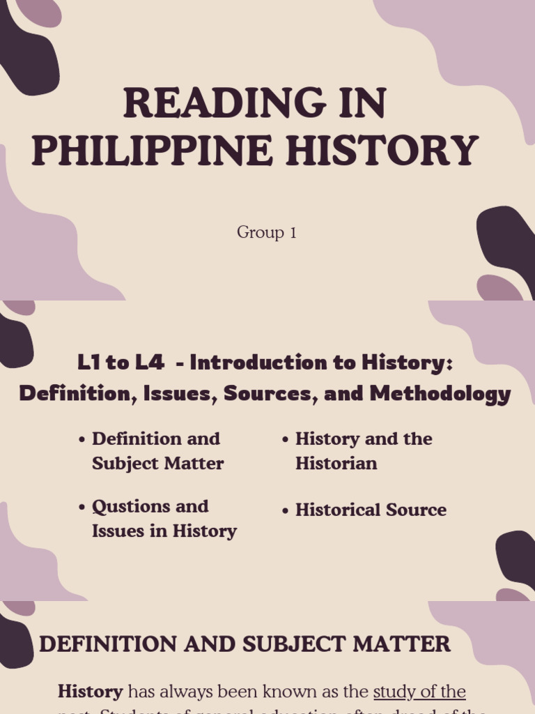 Reading in Philippine History | PDF | Historian | Methodology