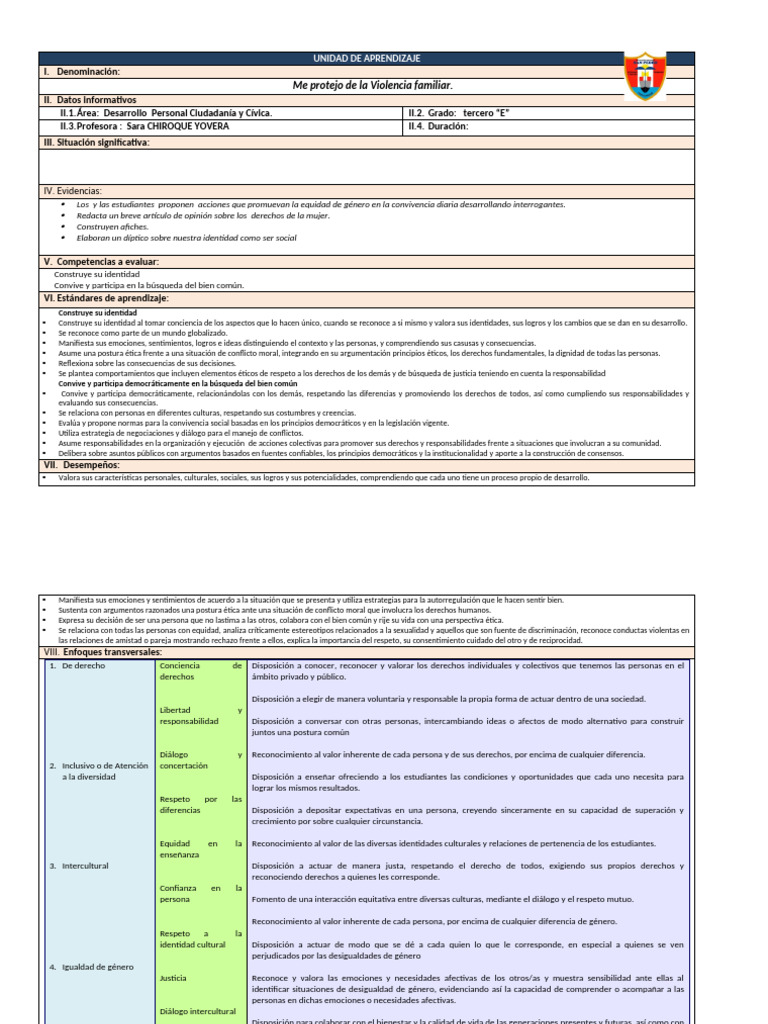 Unidad de DPCC 2do y 3ero 2023 | PDF | Aprendizaje | Democracia