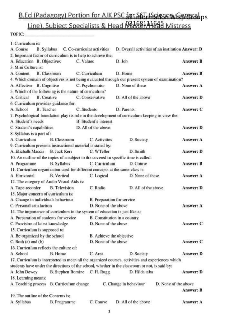 B.ED Portion Pedagogy Notes For SST | PDF