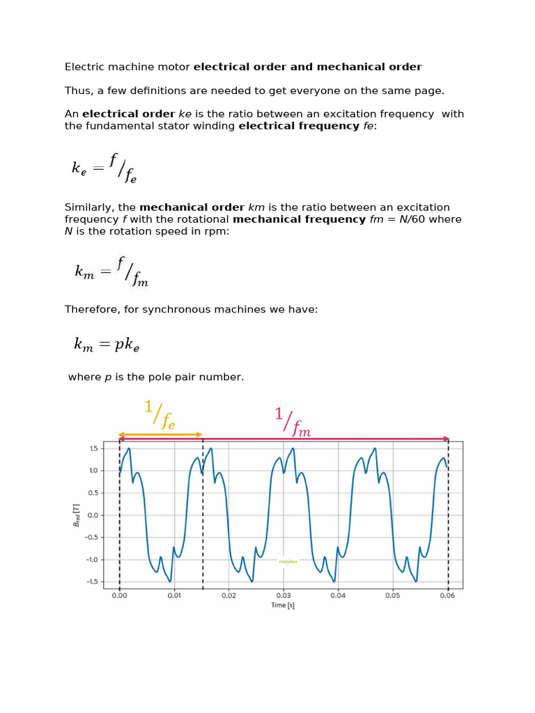 Electric Machine Motor Electrical Order and Mechanical Order | PDF
