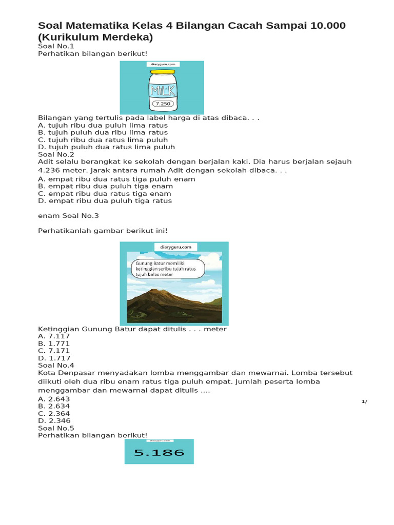 Matematika Kelas 4 Bilangan Cacah Pdf