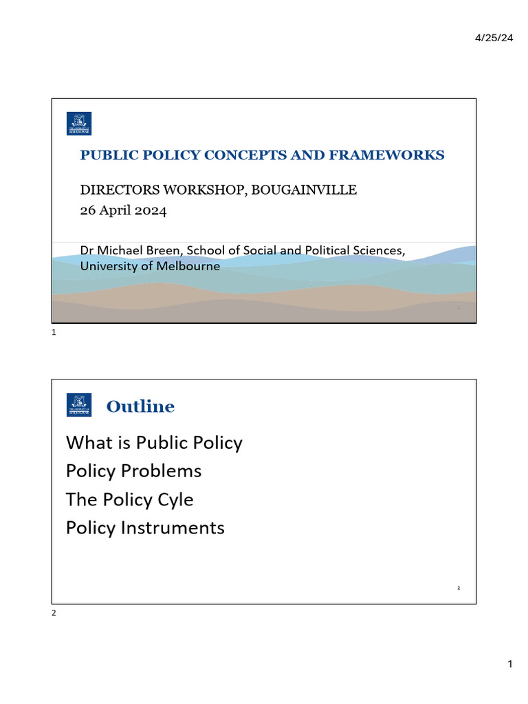 1 Policy Concepts and Frameworks | PDF