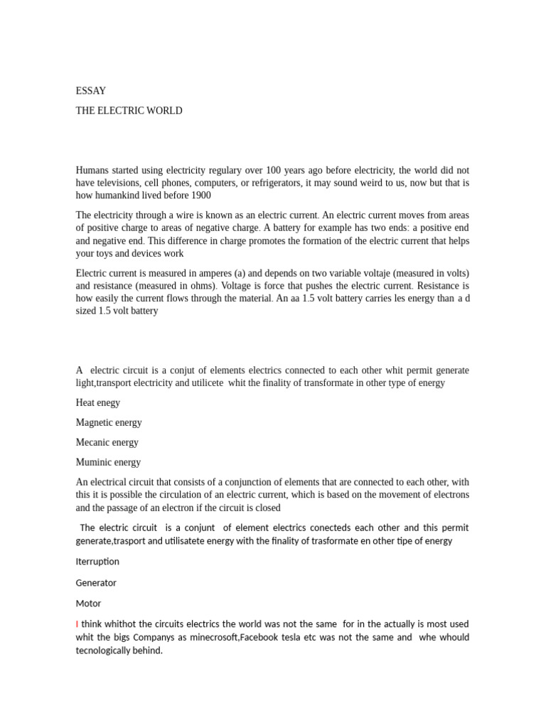 ESSAY The Electric World | PDF