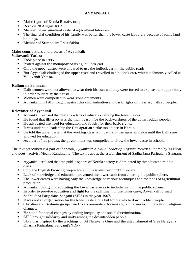 AYYANKALI | PDF