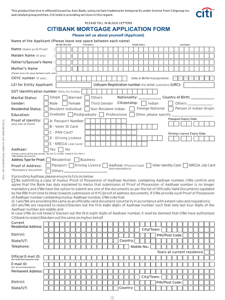 Domestic Application Form | PDF