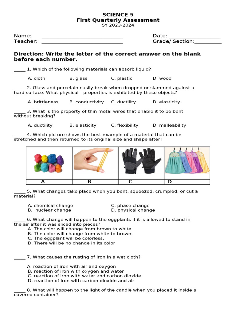 PT - SCIENCE 5 - Q1 (Repaired) | PDF