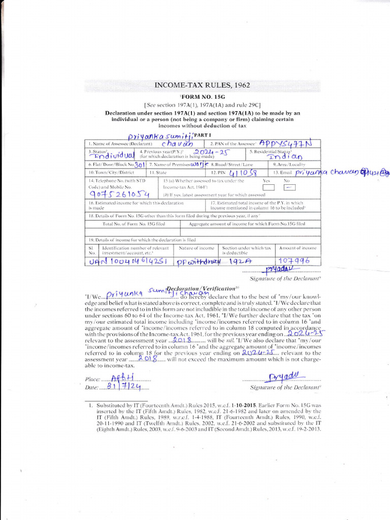 Form No.15 - 0001 | PDF