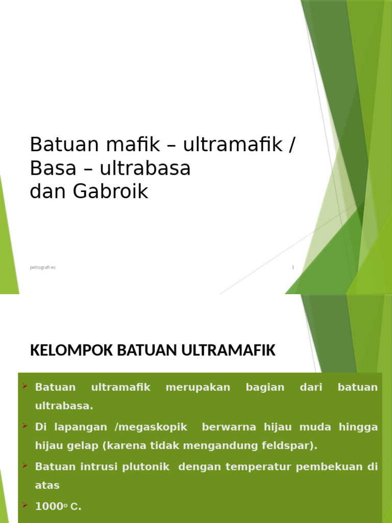Batuan Mafik Ultramafik Petrografi | PDF