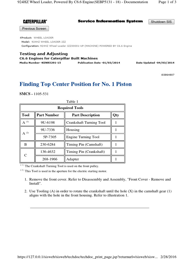 finding top 1 center position piston | PDF