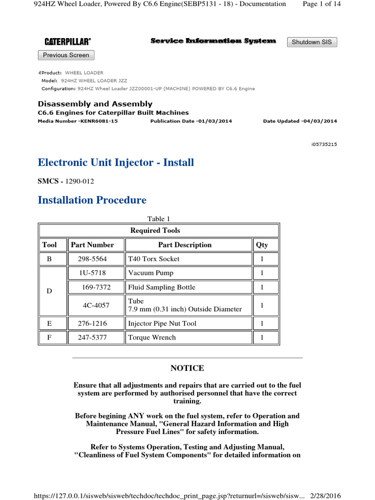Installing Unit Injector | PDF