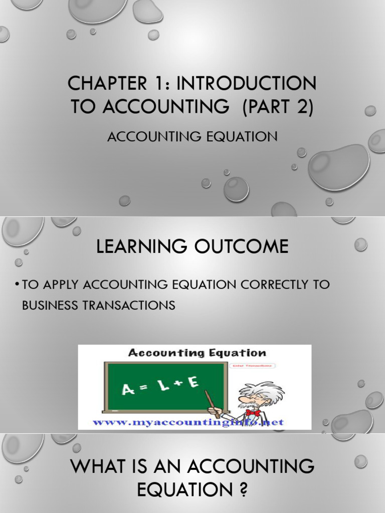 Chapter 1 (Part 2) Introduction To Accounting (Accounting Equation) | PDF
