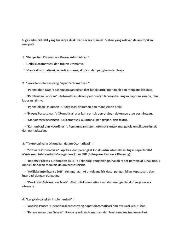 Otomatisasi Proses Administrasi | PDF