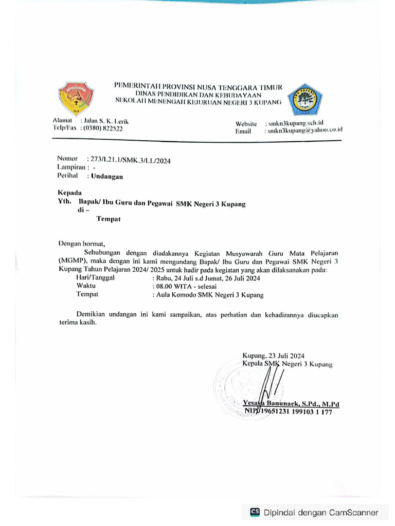 Undangan MGMP | PDF
