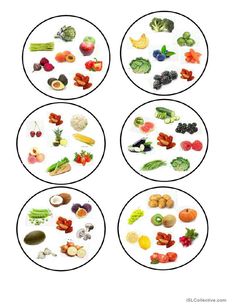 Dobble Fruit and Vegetables. | PDF