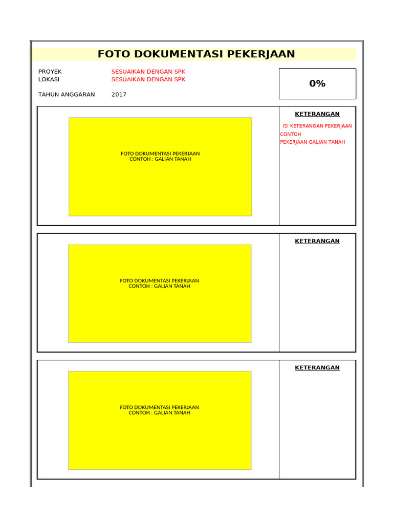 Contoh Format Penyusunan Foto Laporan | PDF