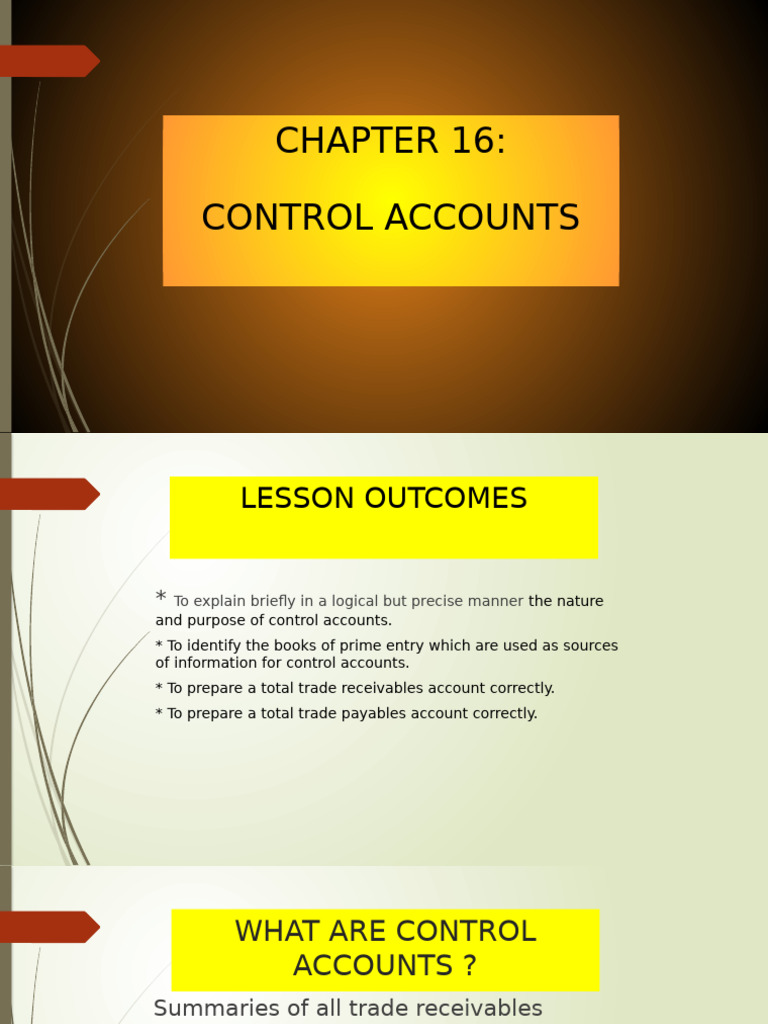 Chapter 16 Control Accounts | PDF