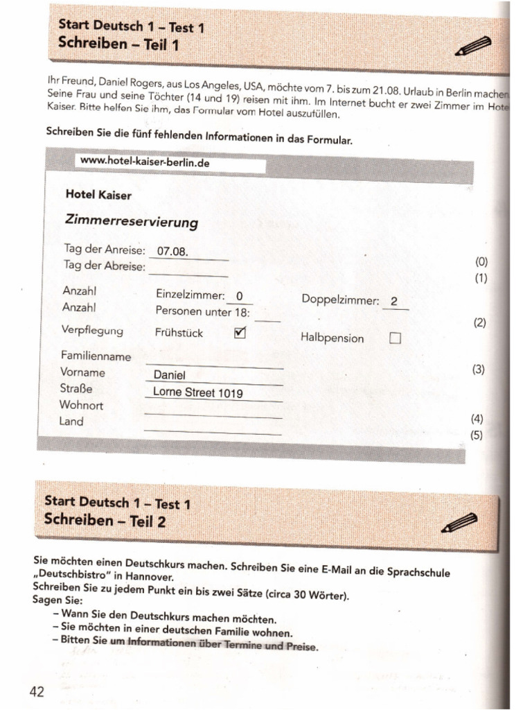 Test 9 - Schreiben | PDF