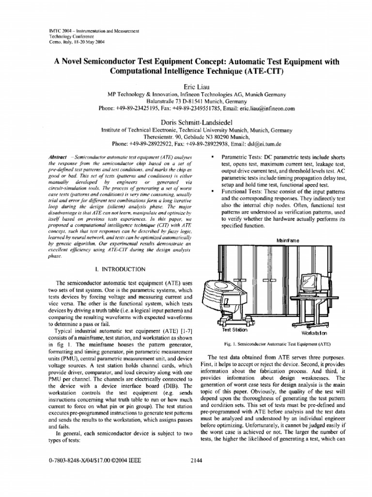 A Novel Semiconductor Test Equipment Concept Automatic Test Equi | PDF ...