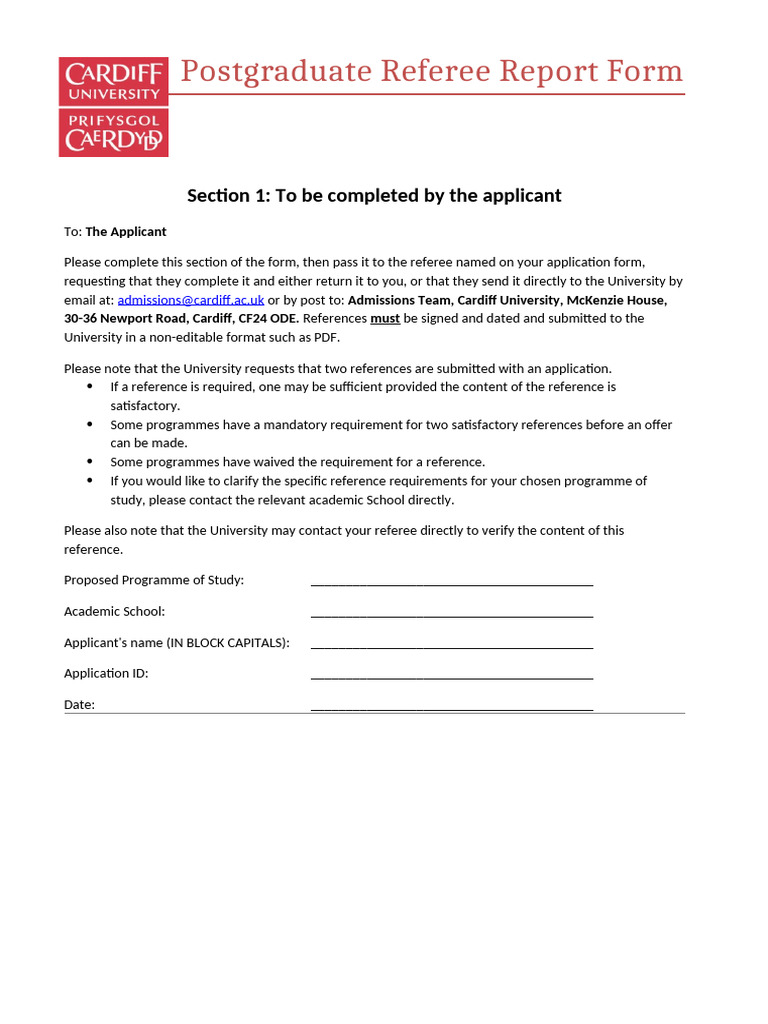 Referee Report Form 2019 | PDF