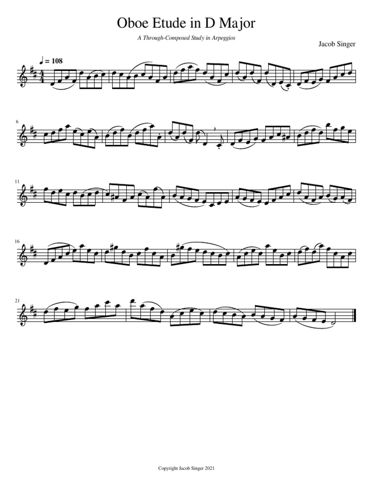 Oboe Etude in D Major | PDF