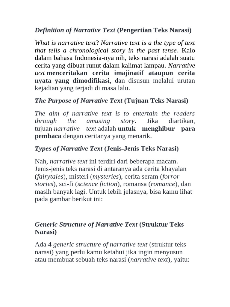 Definition of Narrative Text | PDF