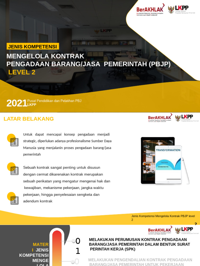 Slide JK Mengelola Kontrak PBJ Level 2 Versi 2 | PDF