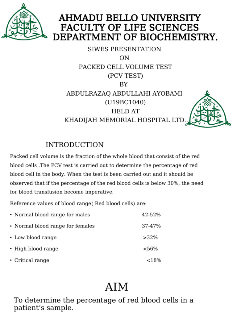 Ahmadu Bello University Faculty of Life Sciences Department of ...