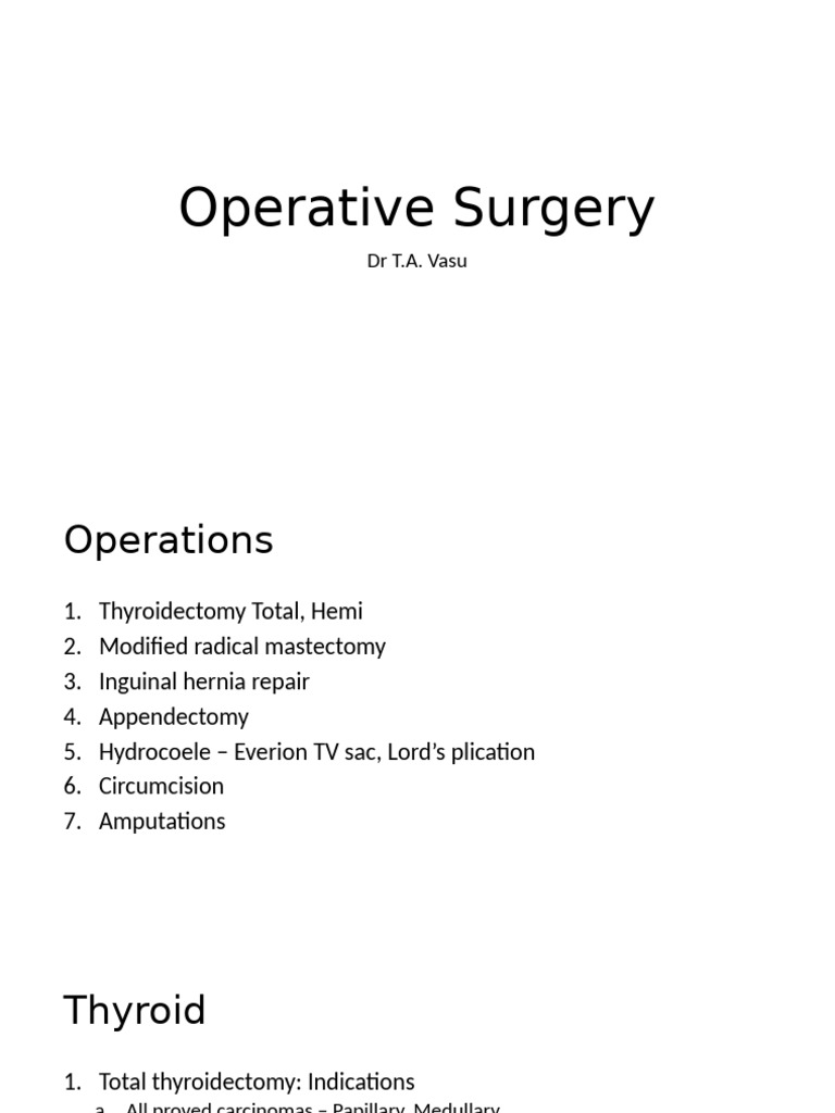 Operative Surgery | PDF