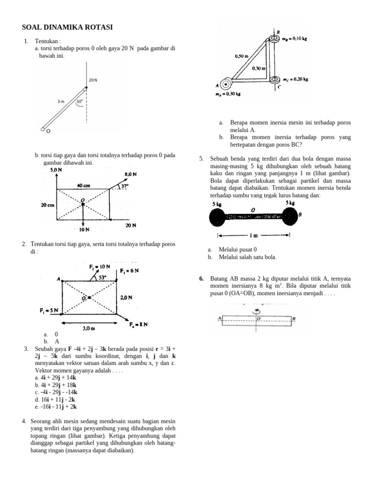 SOAL DINAMIKA ROTASI (Print) | PDF