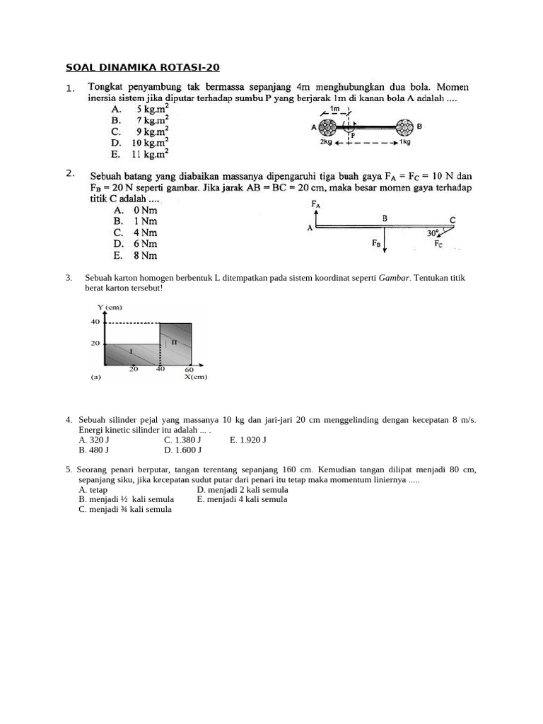 Soal Dinamika Rotasi-20.2 | PDF