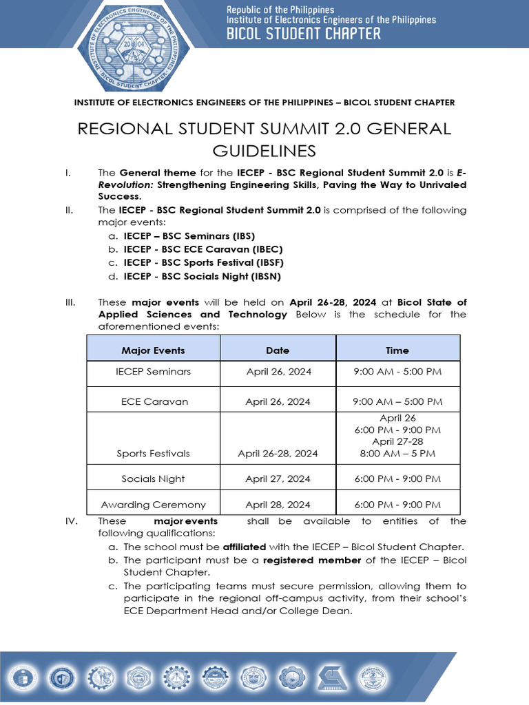 001 IECEP BSC Anniversary General Guidelines | PDF