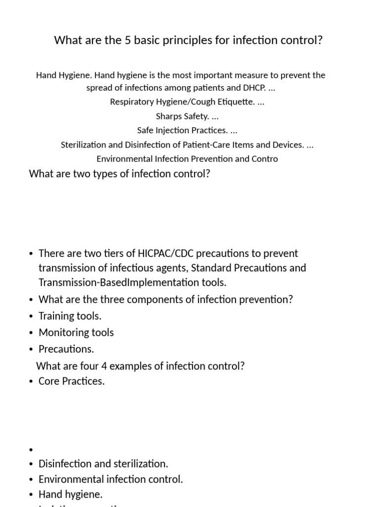 What Are The 5 Basic Principles For Infection Hinda | PDF