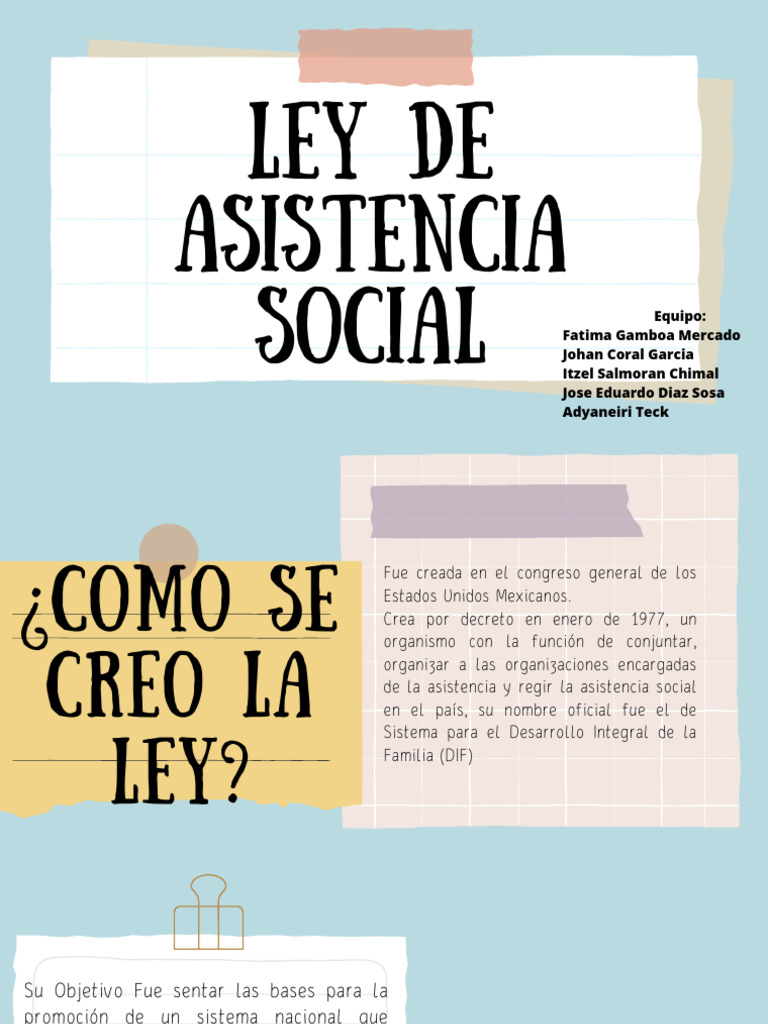 Ley de asistencia social | PDF Ley de asistencia social | PDF