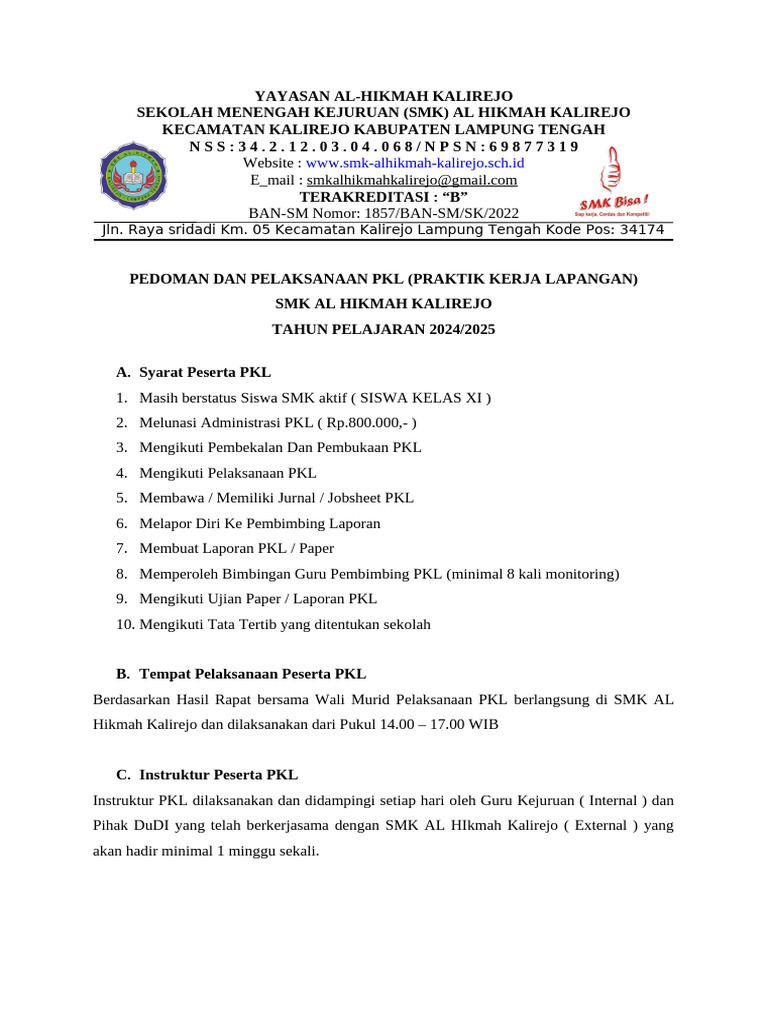 Pedoman Dan Pelaksanaan Pkl Pdf