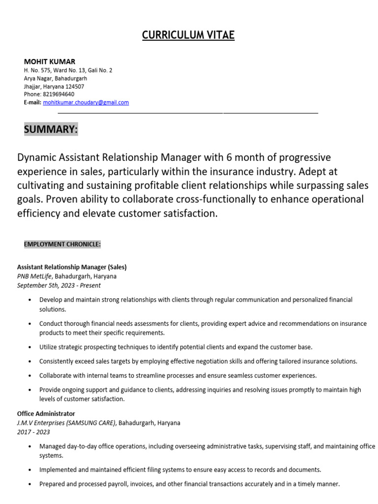 Resume-Mohit Kumar | PDF