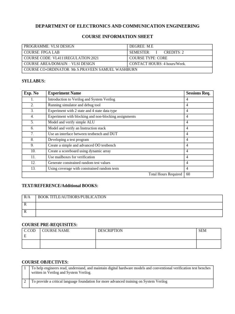 3.course Information Sheet EC6711 | PDF