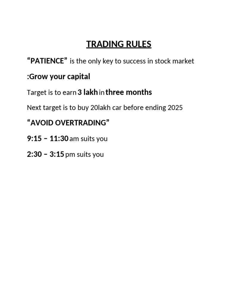 Trading Rules | PDF Trading Rules | PDF
